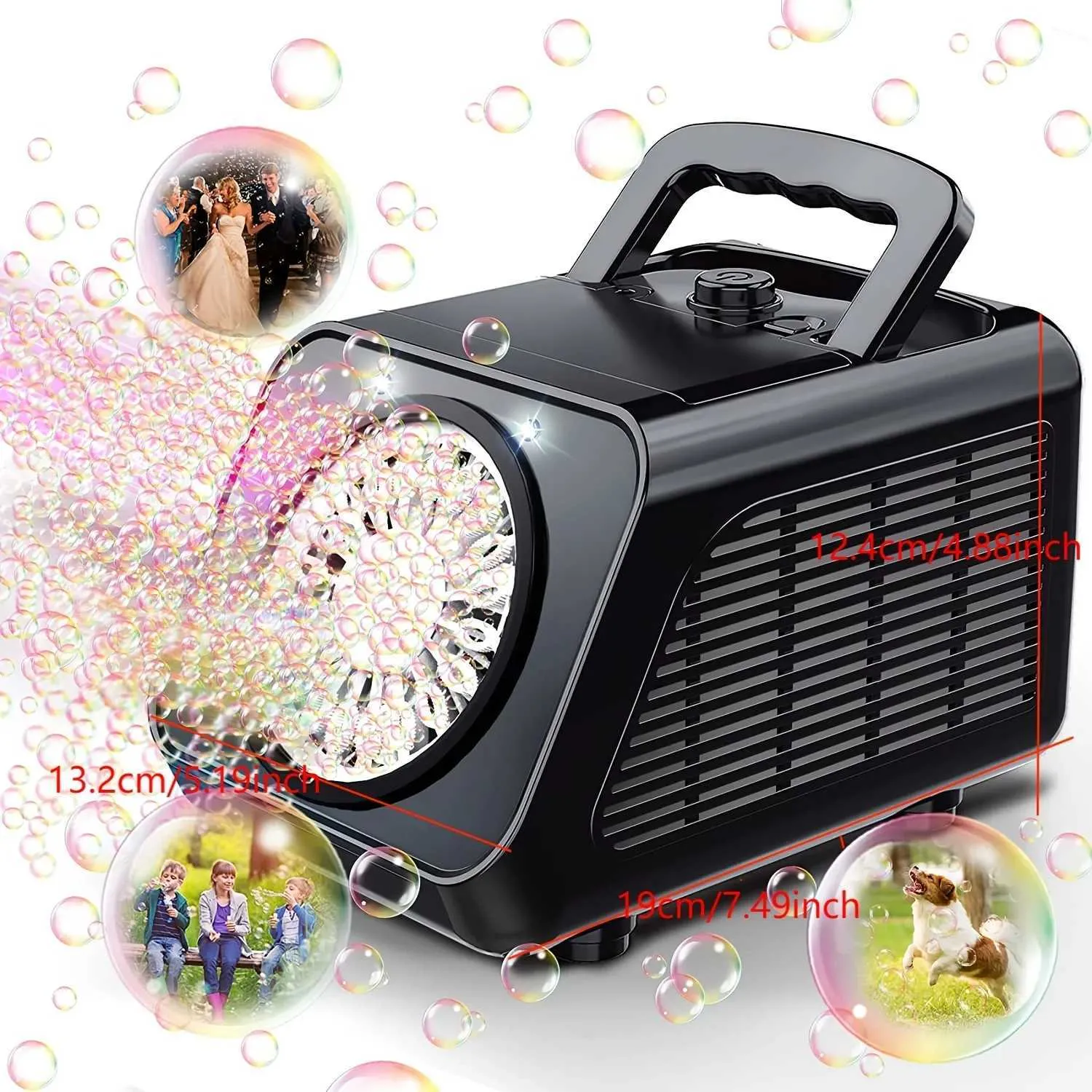 Automatic Bubble Blower Machine for Kids 15000 Bubbles Minute with 2 ...
