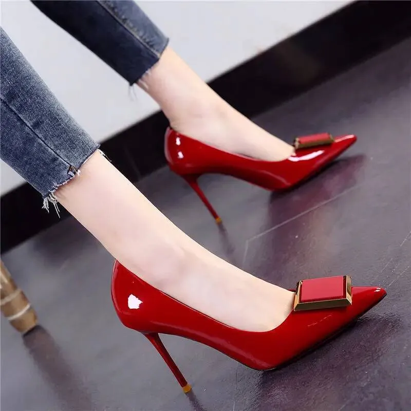 Pointed Toe High Heels Women Pumps with Fur Lining and Rubber Outsole ...