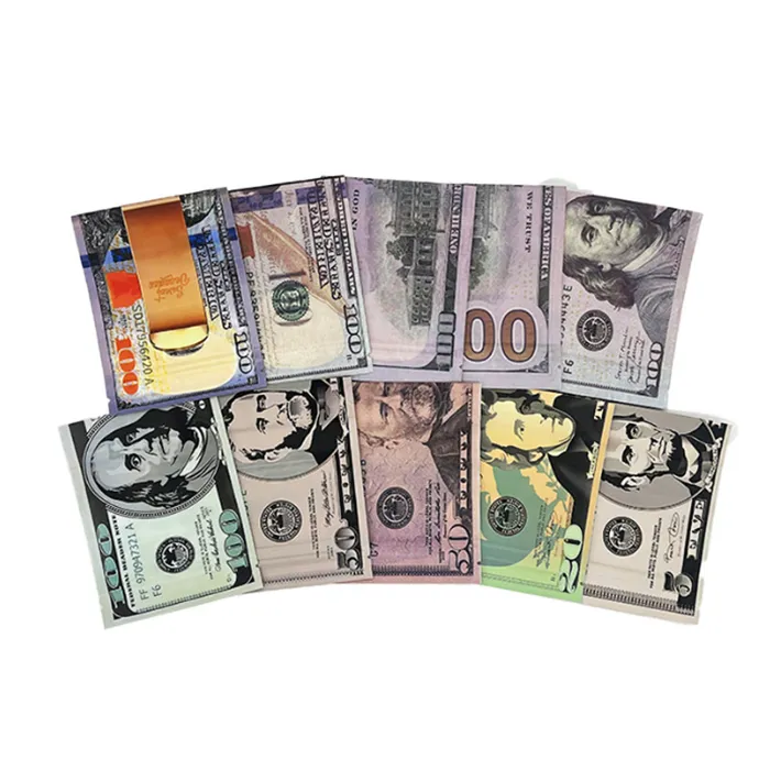 Wholesale Mylar Money Shape Back Pouch 3.5g Reusable Stand Up Bag For ...