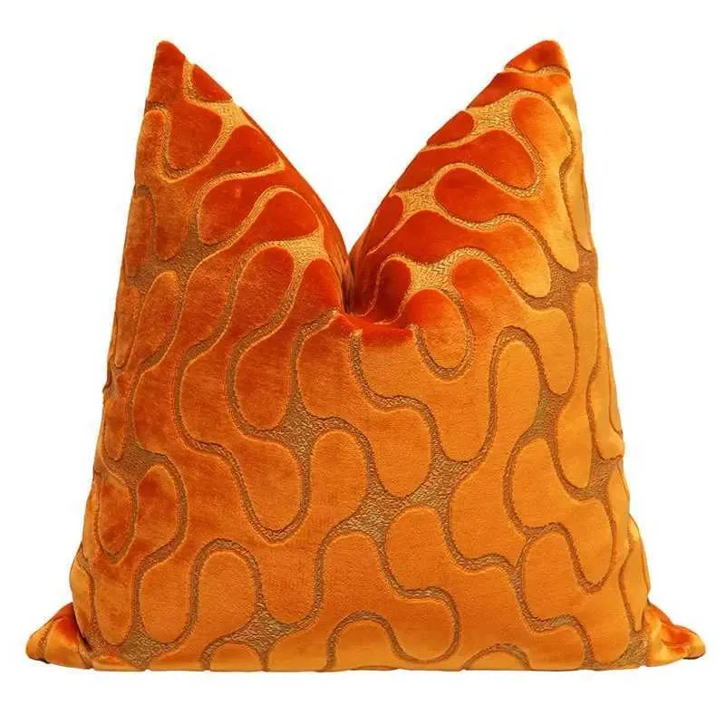 Velvet Cushion Cover 3D Geometric Pile Jacquard Pillow Case for Sofa ...