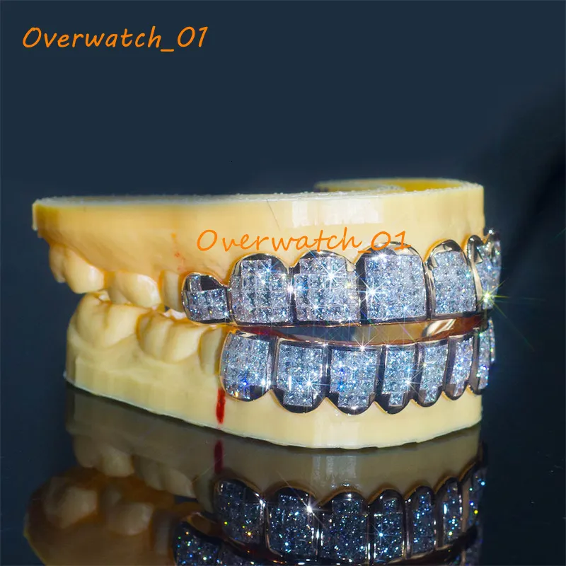 Custom VVS Invisible Setting Diamond Teeth Top Bottom... From Overwatch ...