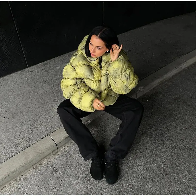 Shiny Finish Oversized Down Puffer Jacket with Hood for Women and Men ...