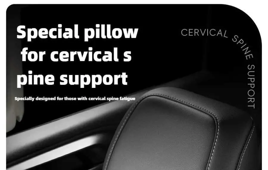 Leather Car Neck Pillow Universal Seat Breathable Headrest Pillow with ...