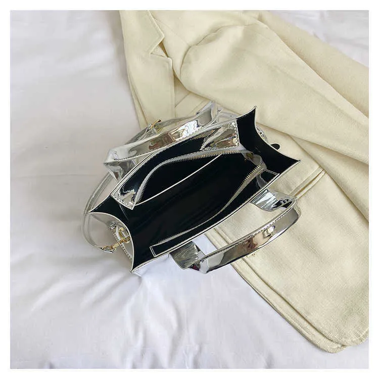 Handheld Tote Bag for Women 2025 PU Patent Leather Embossed Letter ...