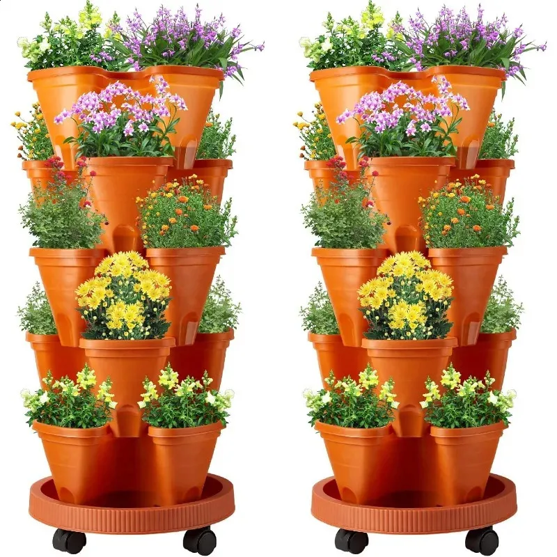 Of 5layer Stackable Vertical Garden Plants Used For Indoor And Outdoor ...