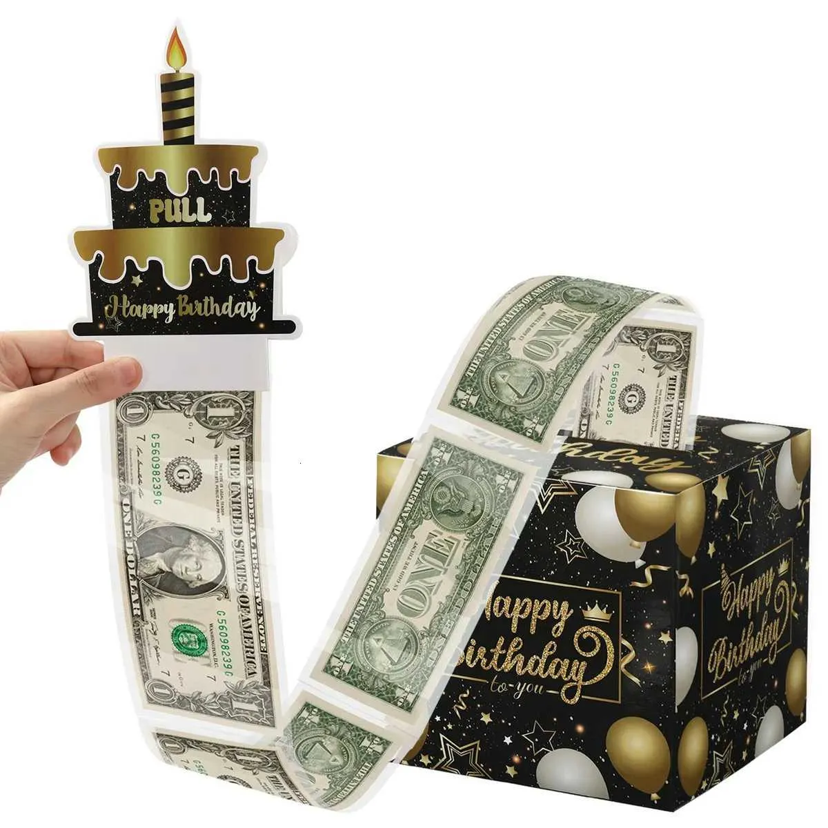 Birthday Cash Gift Box with Cake Card Creative Money Box for Boys Ages ...