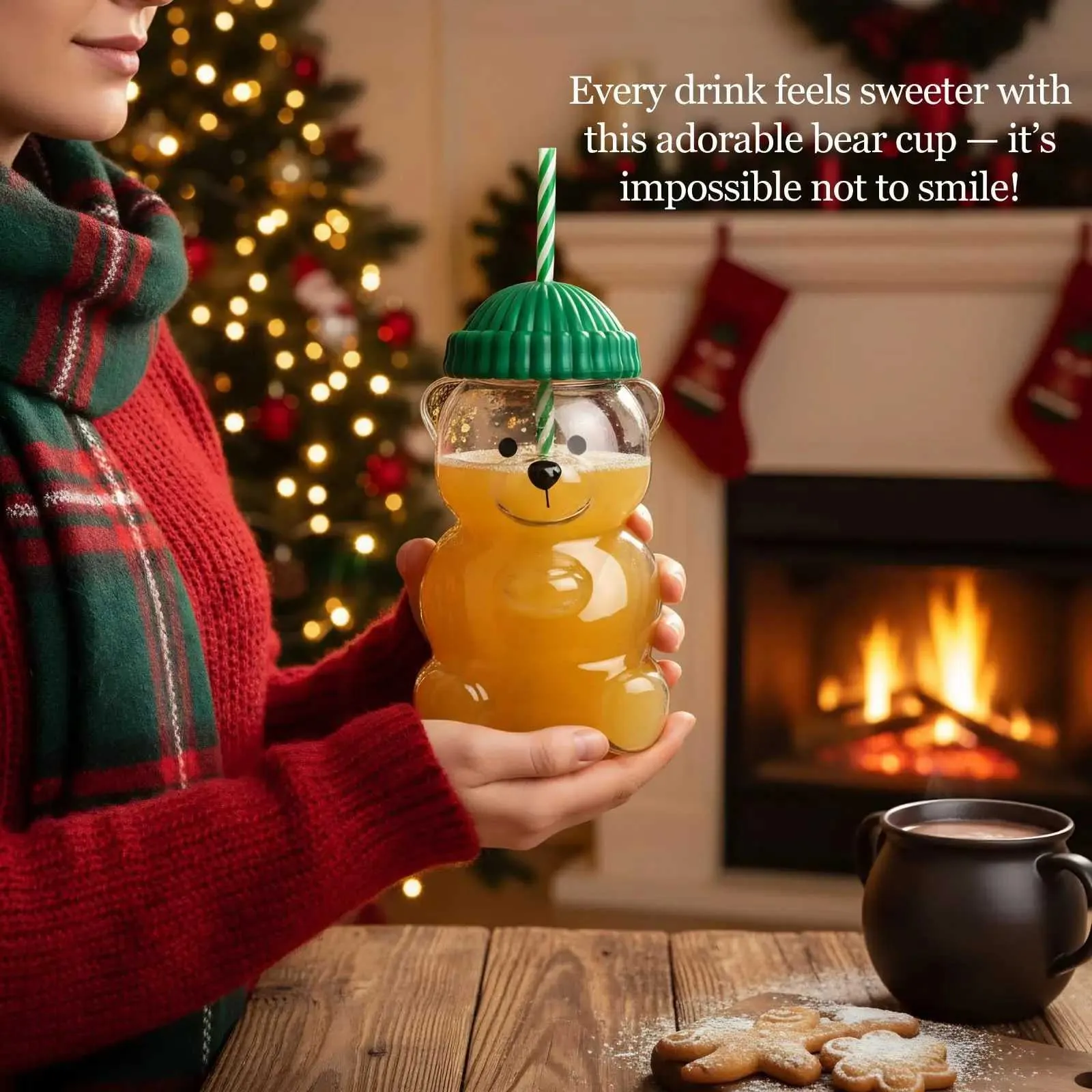 500ML Glass Straw Cup with Lid 16.9 oz Durable Direct Drink Geometric ...