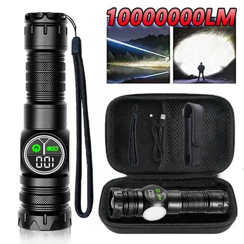 USB Rechargeable Magnetic 80000 Lumen Flashlight With COB Side Light ...