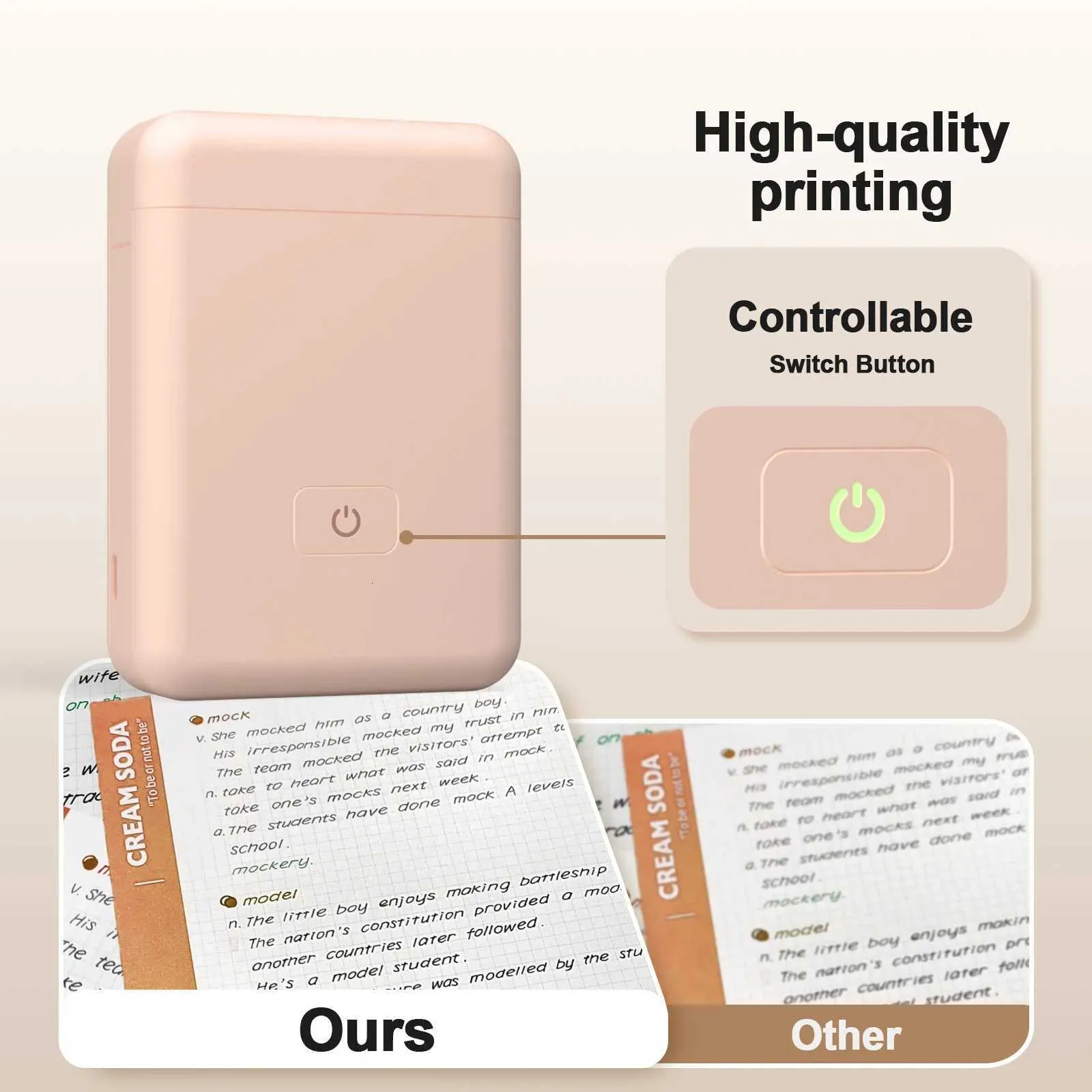 Portable Thermal Adhesive Label Printer Mini Self-adhesive Sticker ...