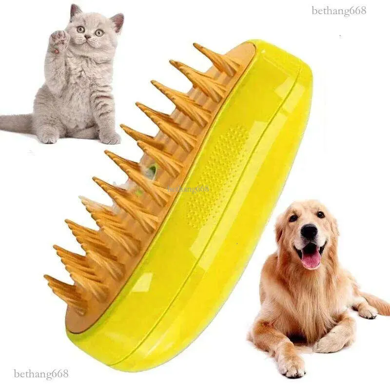 Steamy Dog Brush Electric Pet Steam Hair Removal Comb with USB Charging ...