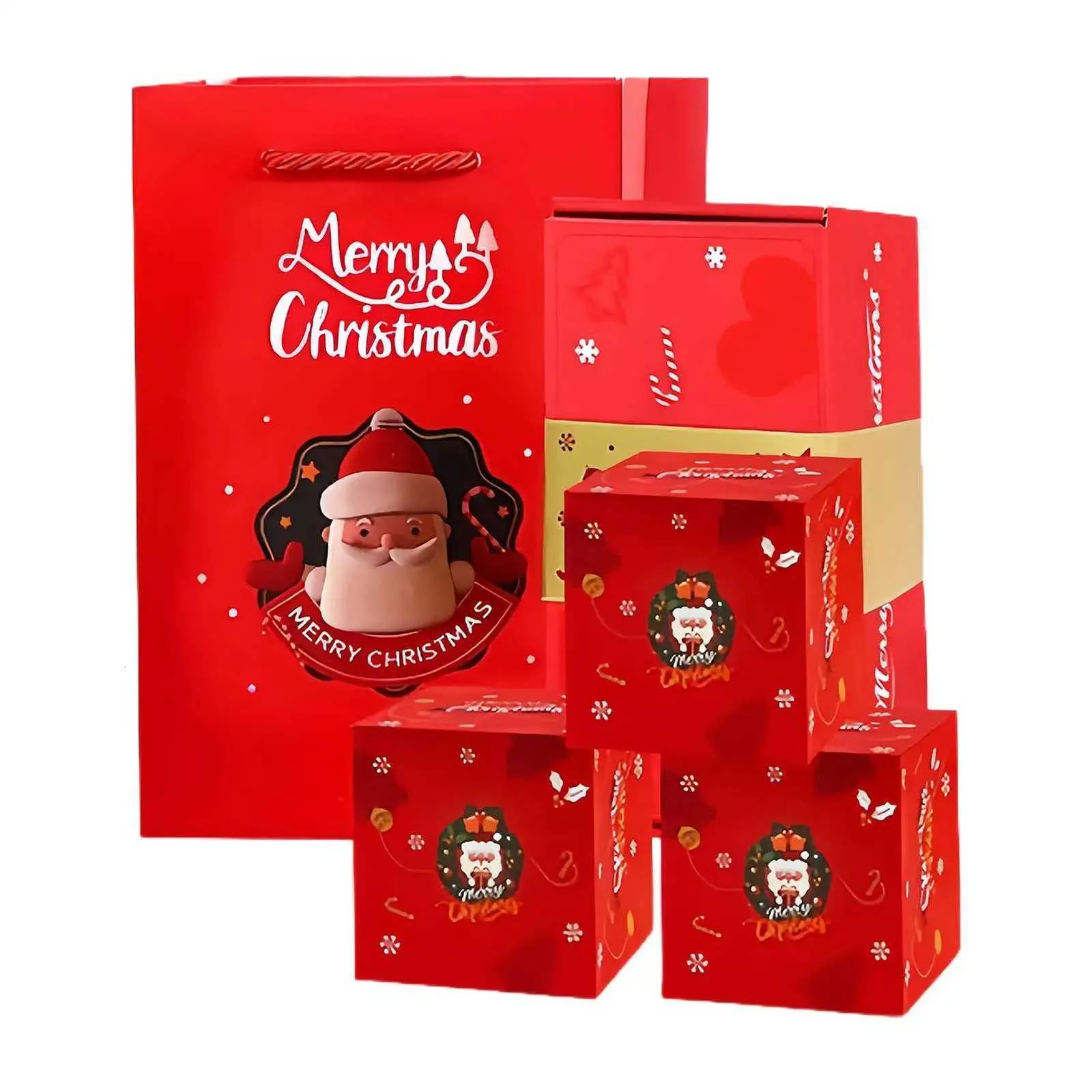DIY Christmas Gift Box Kraft Paper Folding Explosion Paper Box Red ...