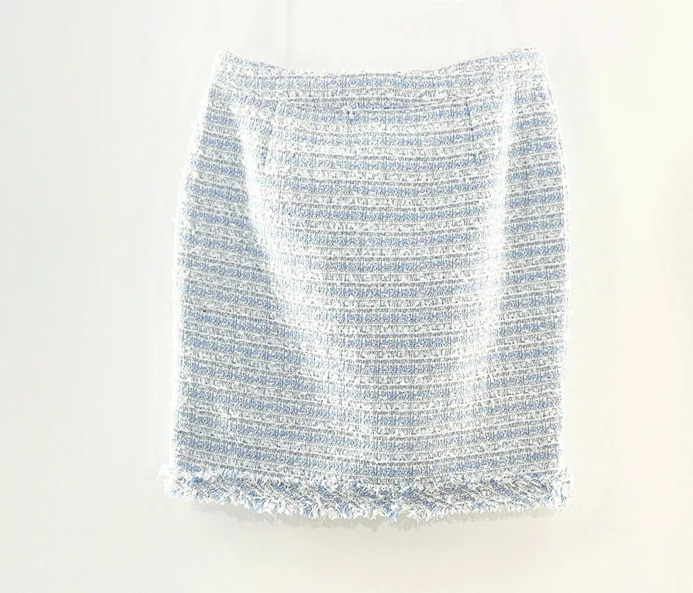 Ladies long tweed jacket and floor-length skirt two-piece acetate suit ...