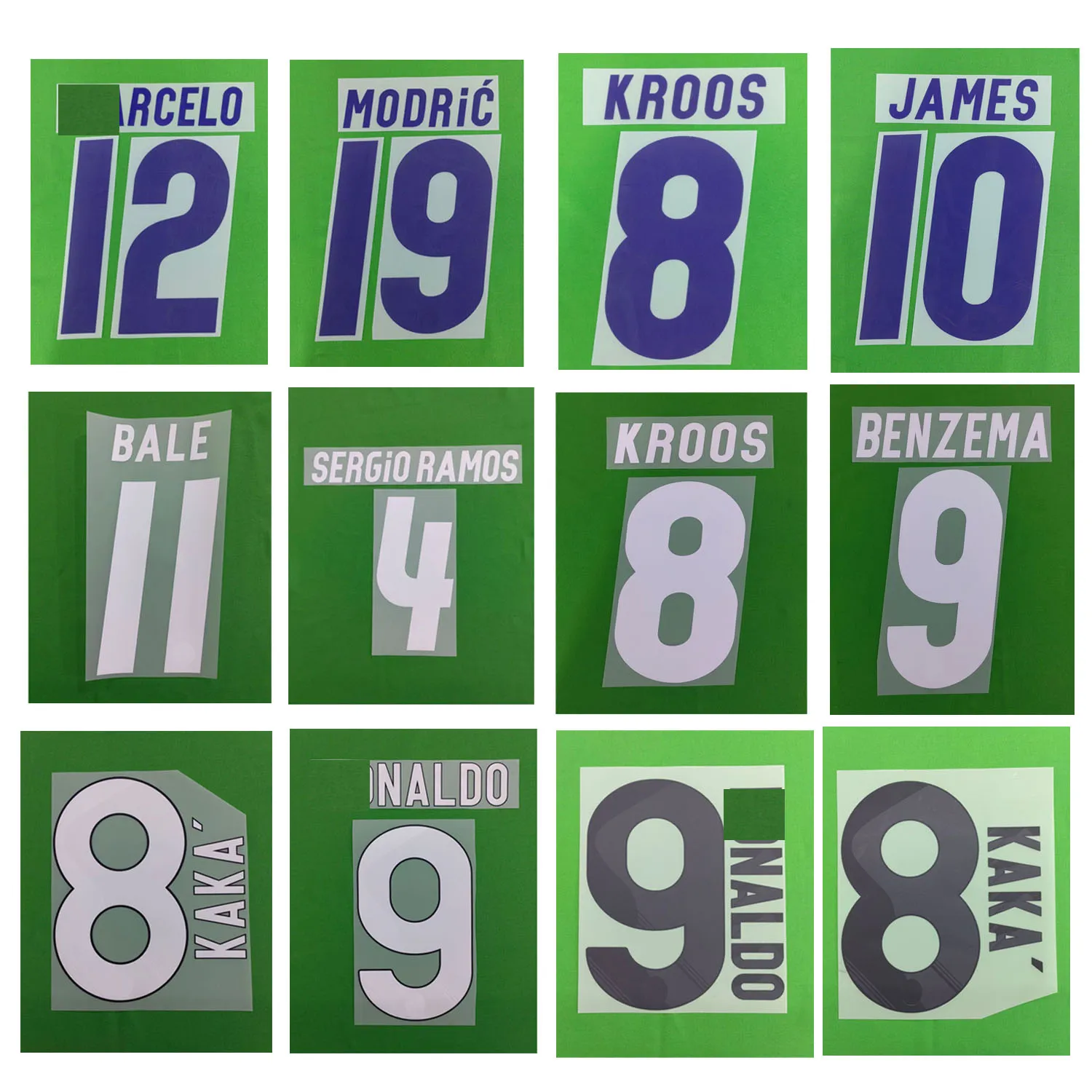 Personalized Retro Soccer Nameset Featuring Bale, Sergio, RAMOS, KaKa ...