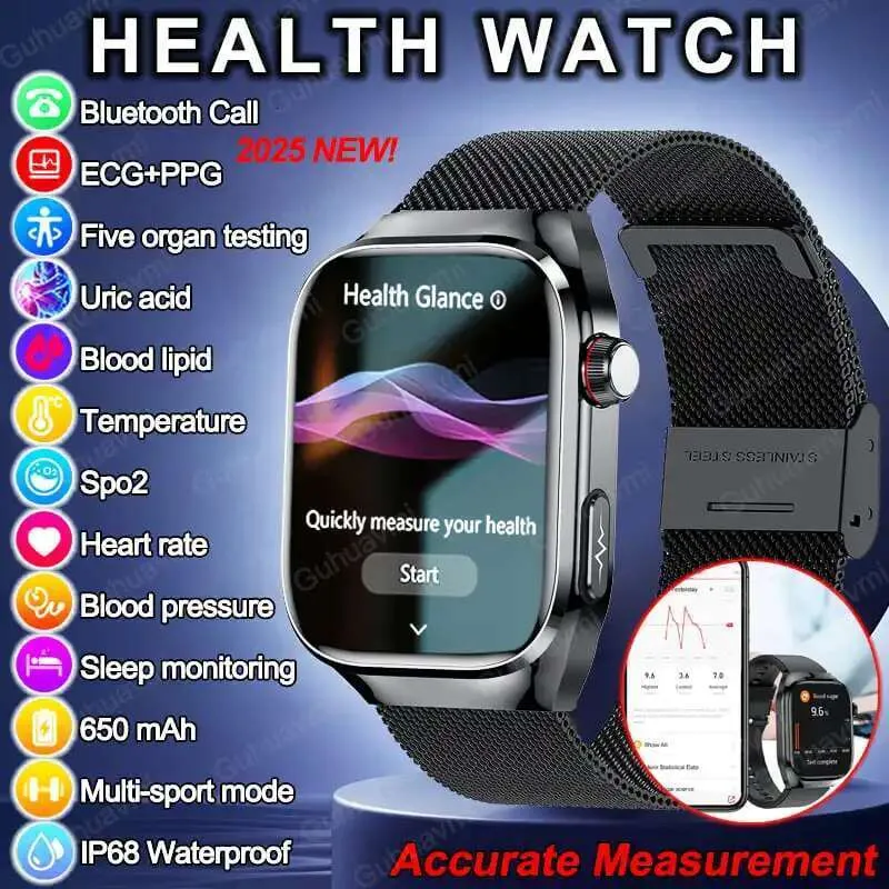 New 25 Health Glance ECG AI Big Screen Smartwatch For... From Watch989 ...