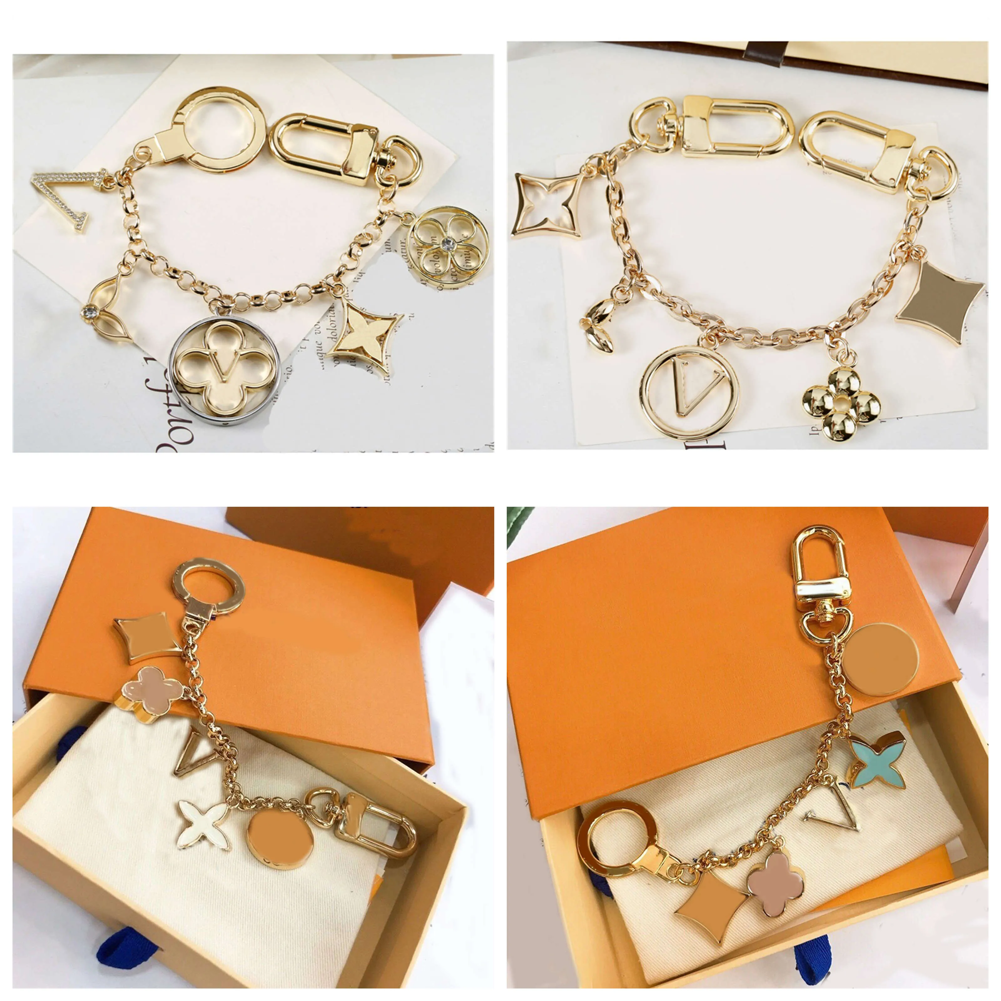 Fashion Brand Letter Designer Keychains Metal Keychain Womens Bag Charm ...