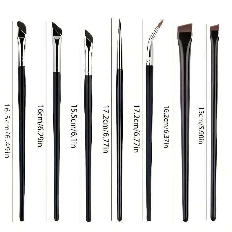 7 Combination Precision Detail Makeup Brushes Eyeliner and Eyebrow ...