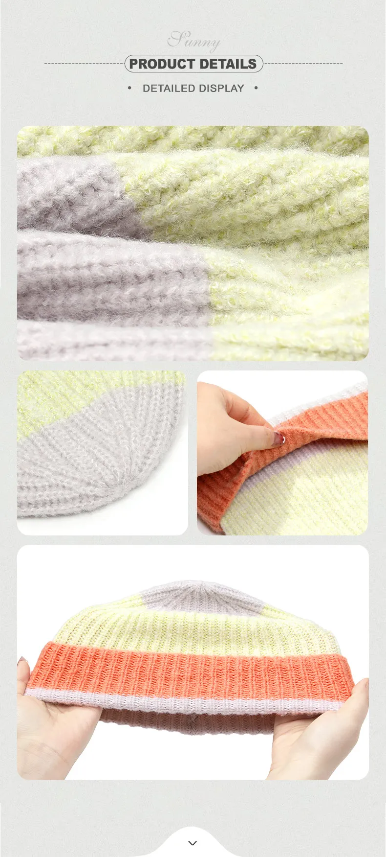 Unisex Knitted Beanie Hat Yarn Dyed Blending Material Star Letter ...