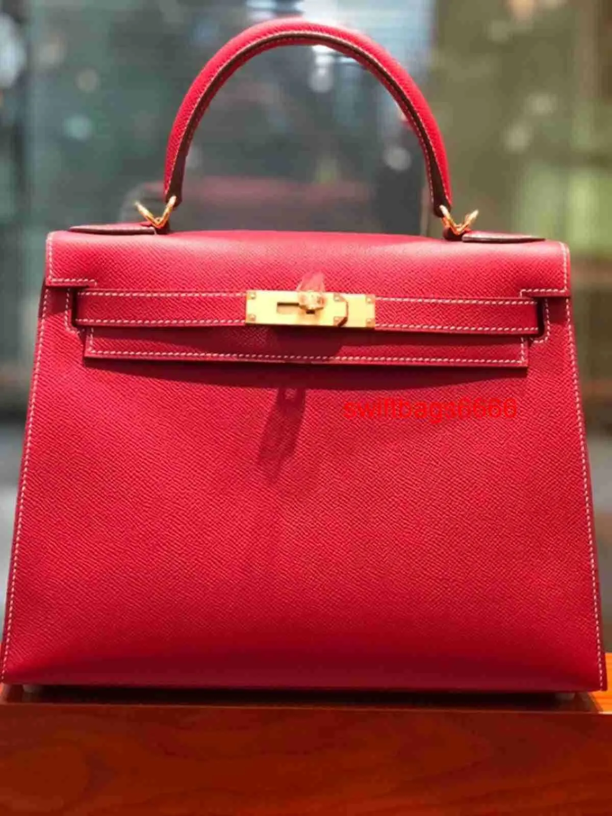 Designer Leather Tote Handbag with Hasp Closure and Cashmere Lining ...