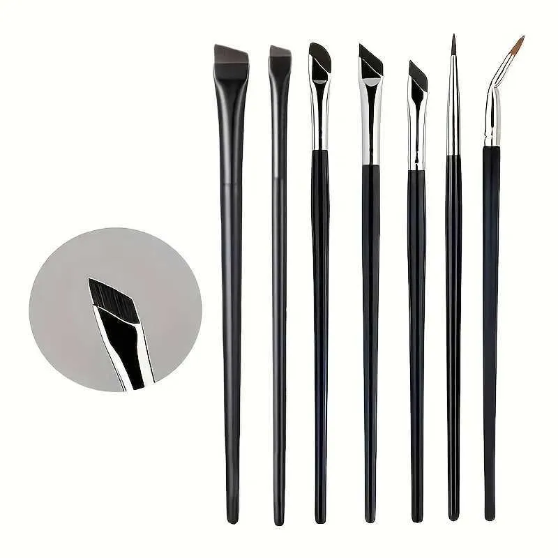 7 Combination Precision Detail Makeup Brushes Eyeliner and Eyebrow ...
