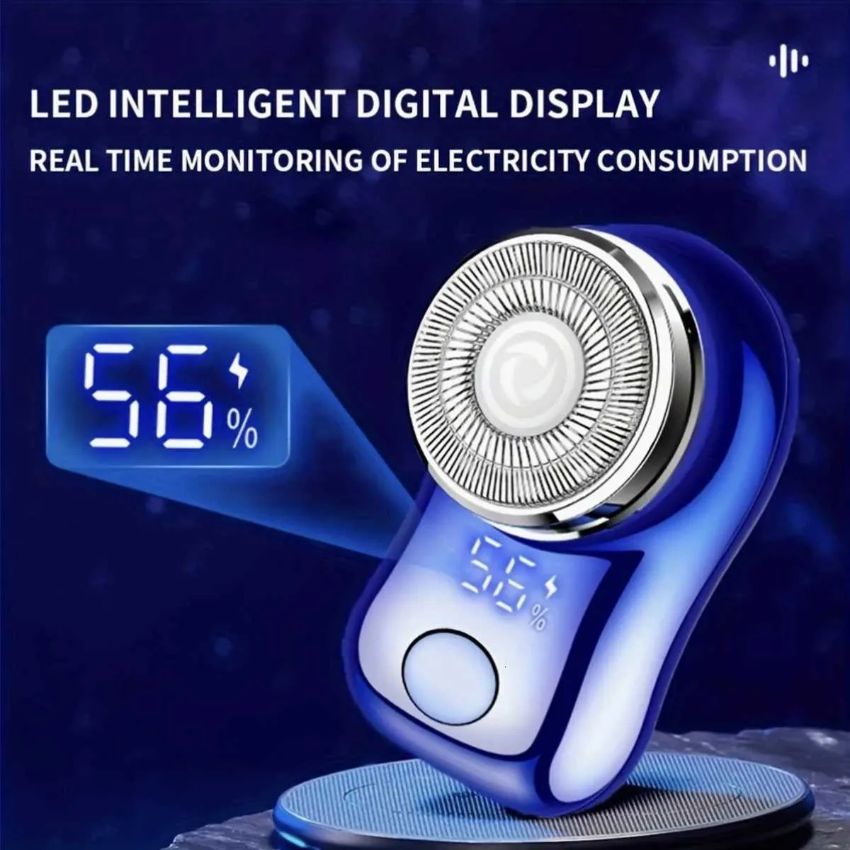 Men Electric Beard Shaver Stainless Steel Spiral Razor USB Rechargeable ...