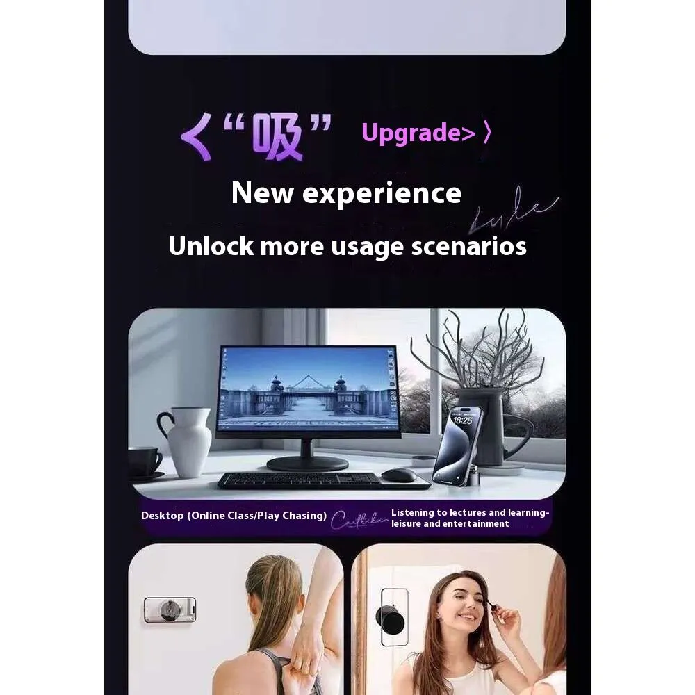 Car Phone Holder Universal Foldable Rotatable Vacuum Magnetic Mount ...