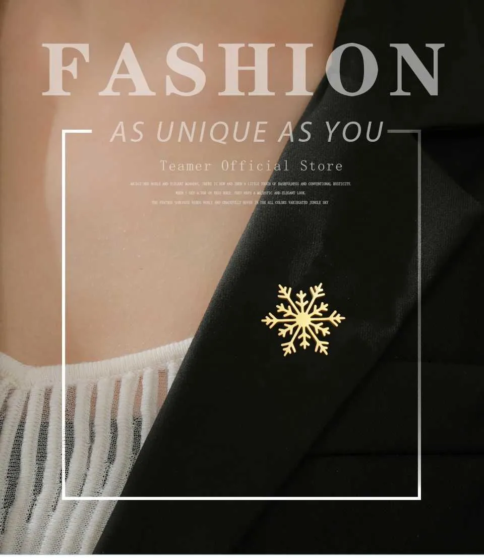 Teamer Snowflake Copper Pin Brooch with Emerald Stone for Women Girls ...