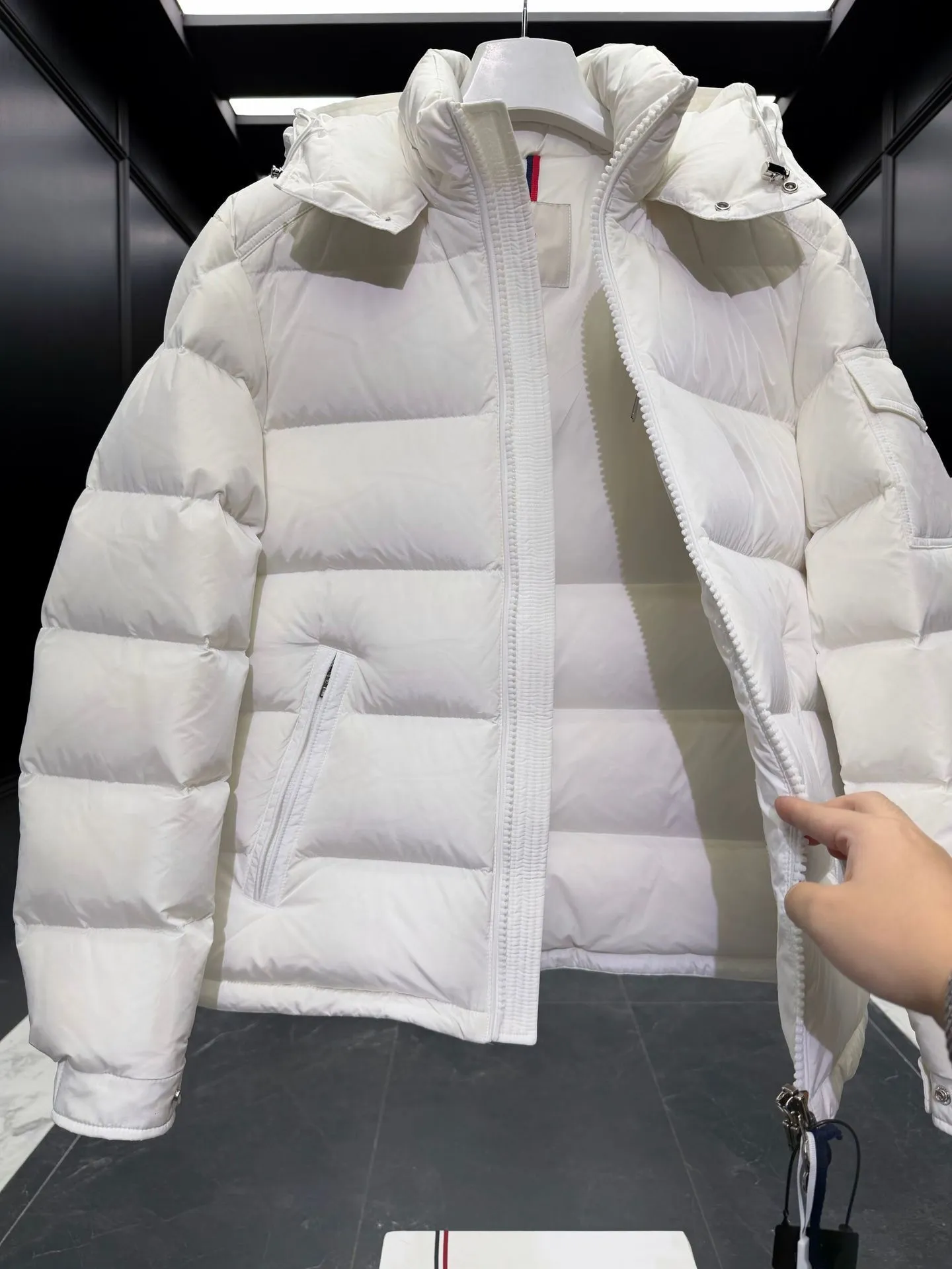 Short Down Jacket with 50% White Duck Down Filling, Acrylic Lining ...