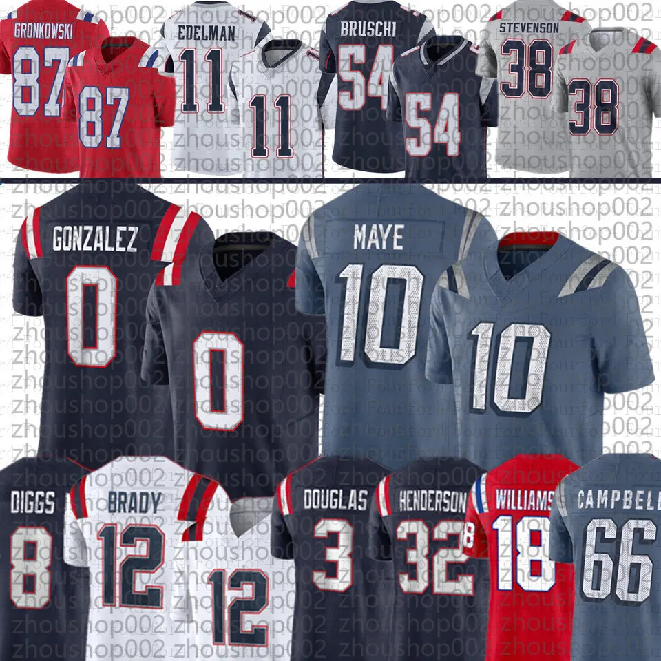 Drake Maye Christian Gonzalez TreVeyon Henderson Football Jersey Tom ...