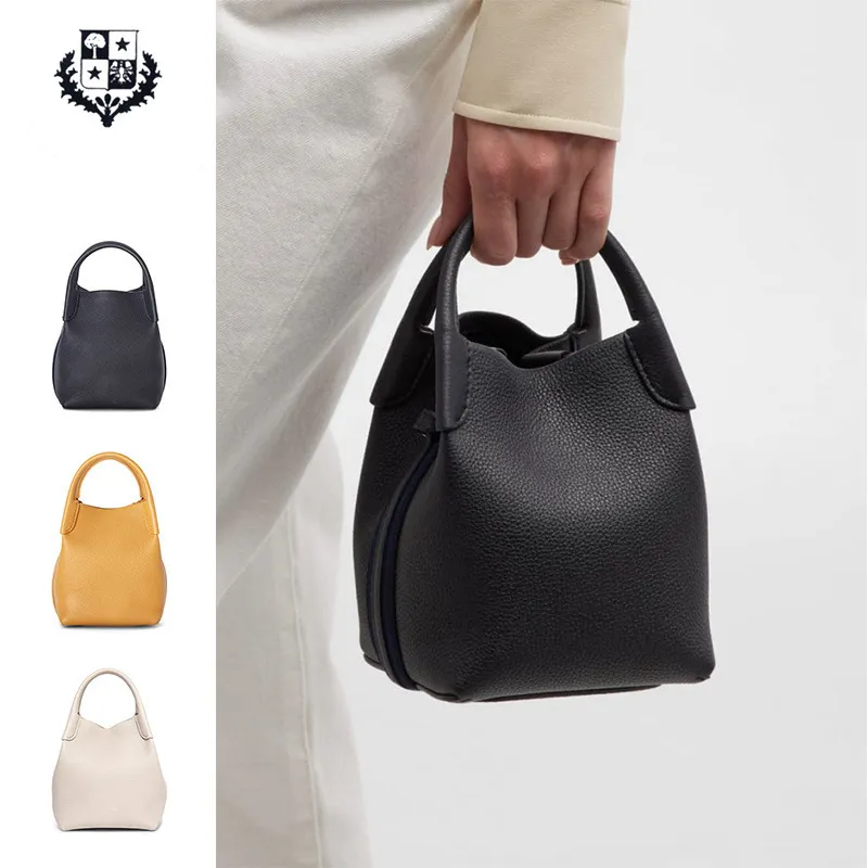 Luxurious Designer Leather Leather Bucket Tote For Women Full Grain ...
