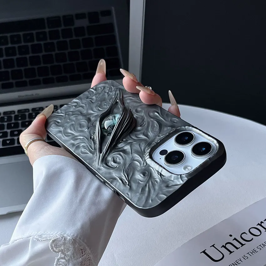 Devil's Eye 3D Wrinkled Phone Case for iPhone 11 to 17 Pro Max, Water ...