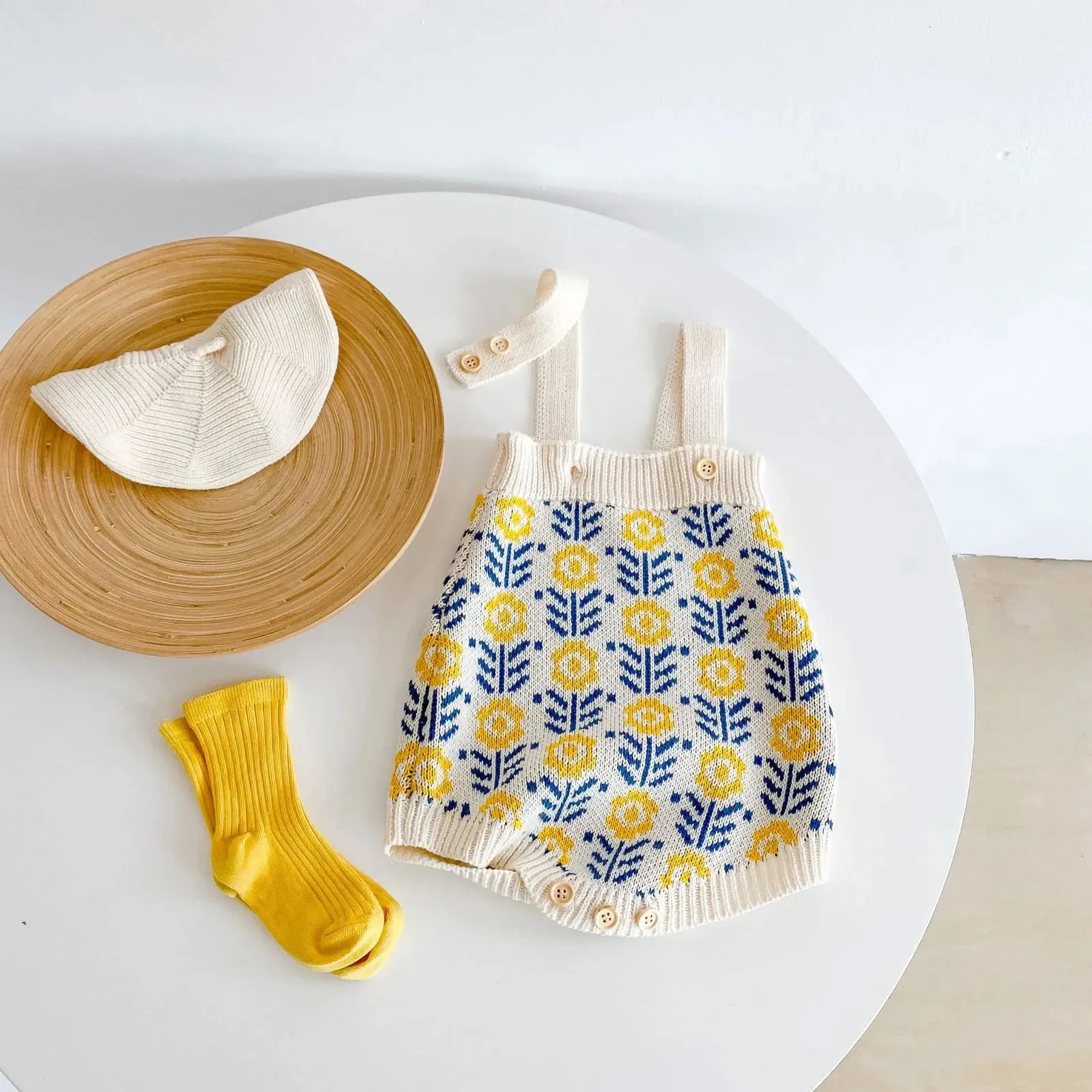 Spring baby girls clothing set knitted down cardigan and jumpsuit with ...