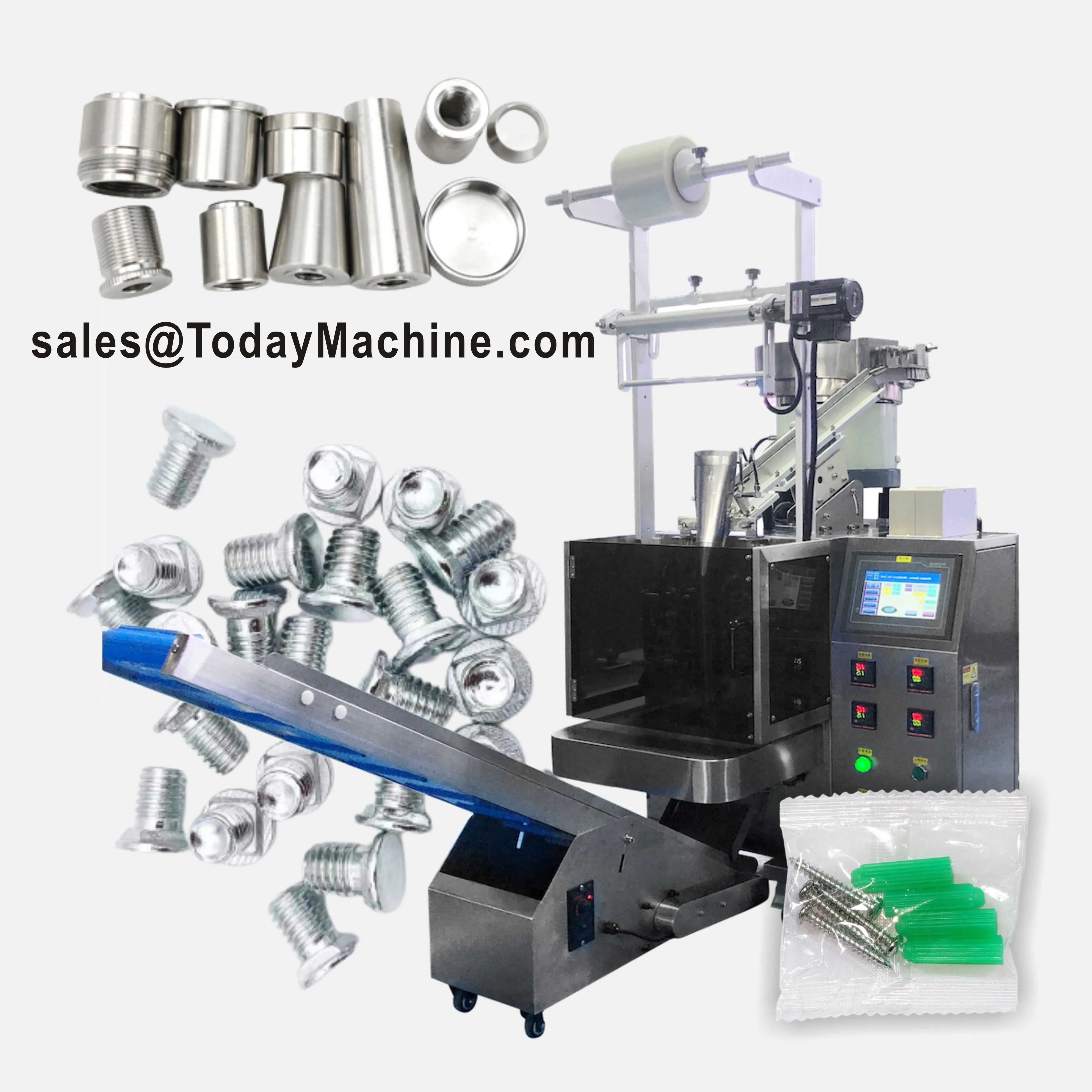 Multi Functional Automatic Nuts And Bolts Nitrogen Flush Packaging Machine With Rivet Fastener ...