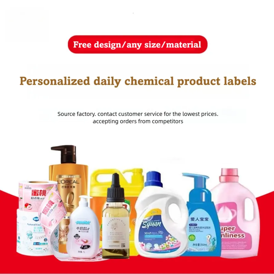 Laundry Detergent Label Stickers Single-Sided Adhesive for Shower Gel ...