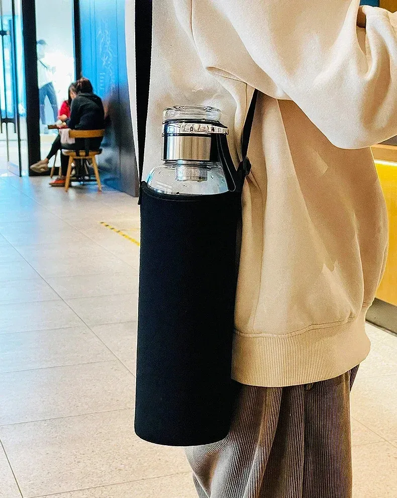 2L Large Capacity Transparent Glass Water Bottle for Outdoor Sports and ...