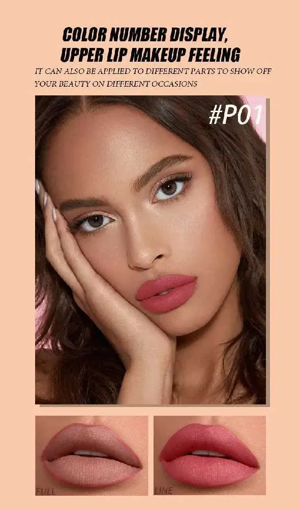 20-color waterproof matte lip liner crayon with high pigment and ...