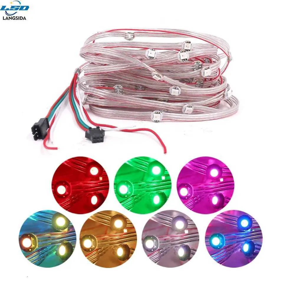 WS2812B RGB LED Strip Module 0.8m with 10cm Cable 5V Power Supply and ...