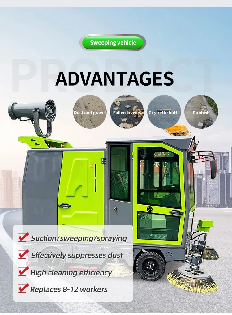 Advanced Ride-On Floor Sweeper Vehicle for Municipal Cleaning and Dust ...