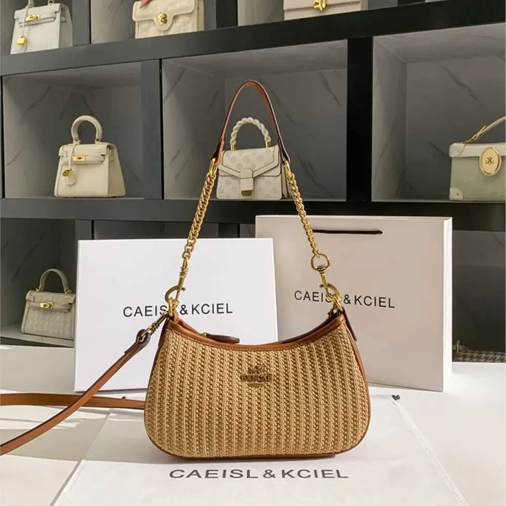 Mini PU Woven Straw Crossbody Bag with Zipper Closure for Daily Outfit ...