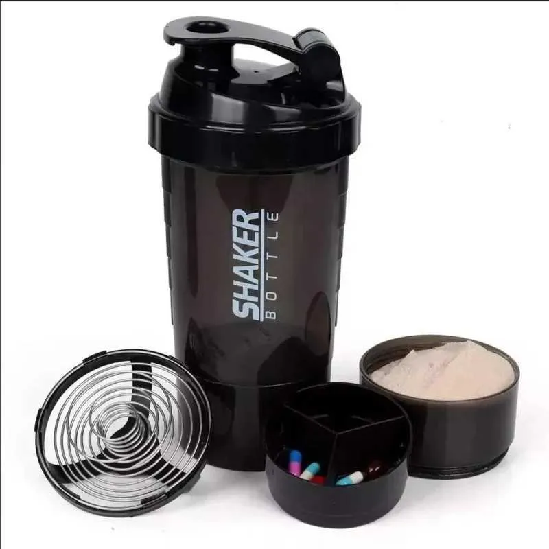 Protein powder shaker bottle 0.5-0.99 L carbon fibre 3-layer mixing cup ...