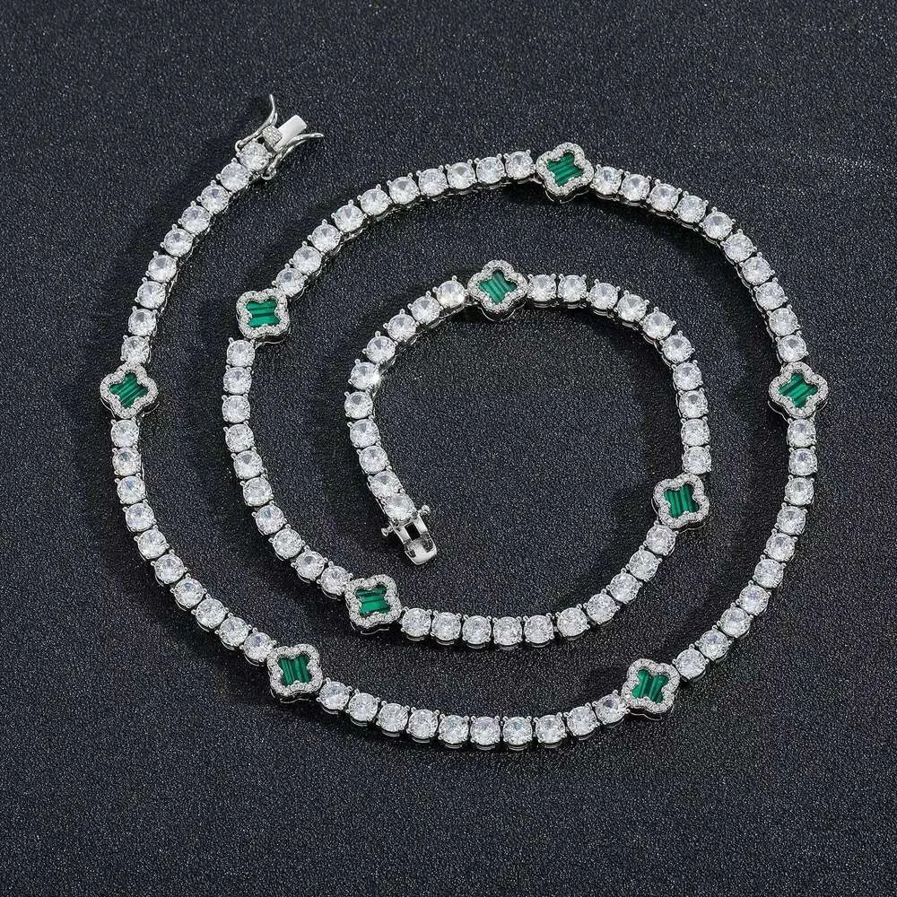 VVS Moissanite 4mm White Stone 15.7 in Sterling Silver Sweater Chain ...