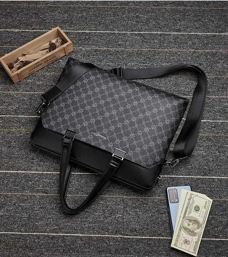 Mens 14 inch Crocodile Laptop Briefcase Business Shoulder Bag from ...