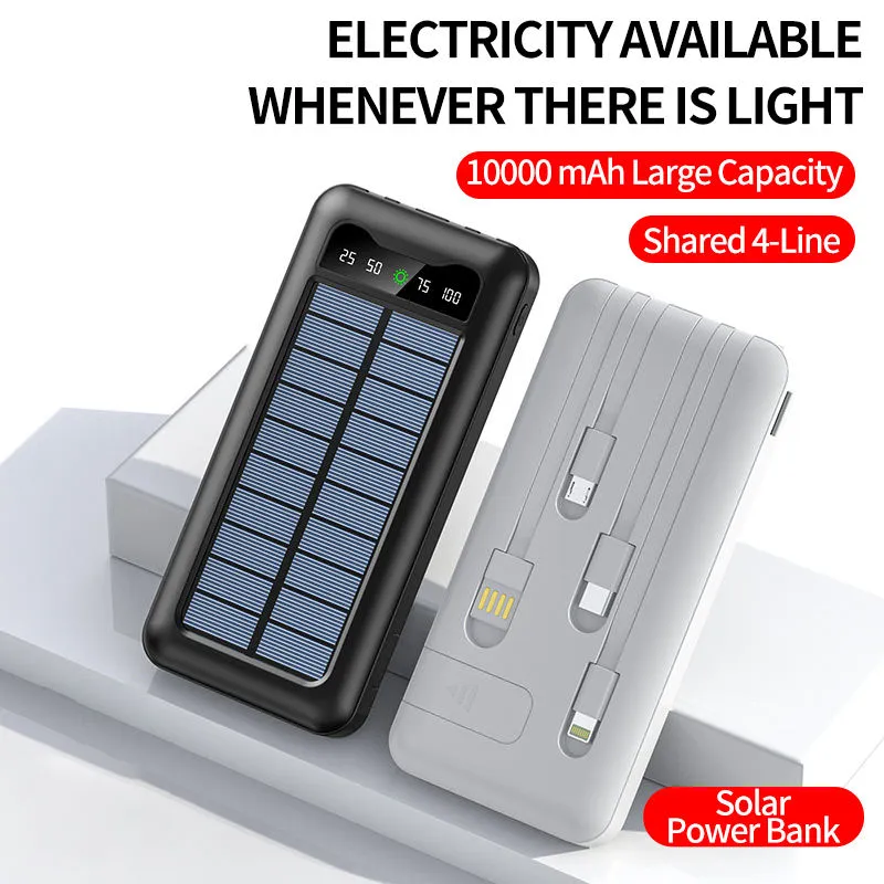 Portable Solar Mobile Phone Charger with 10W Solar Panel and 10000mAh ...
