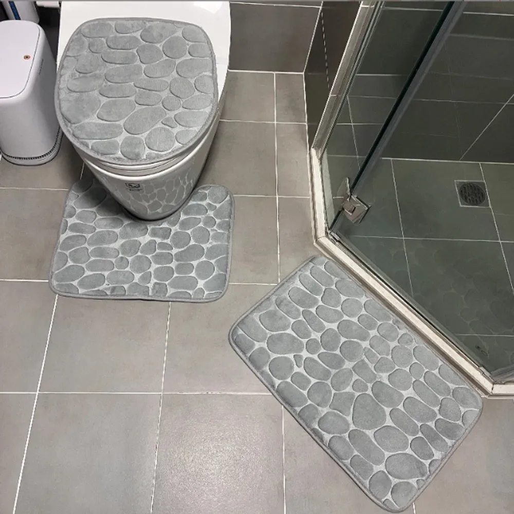 Quick Drying Anti Slip Waterproof Bathroom Cushion Thick Toilet Three ...