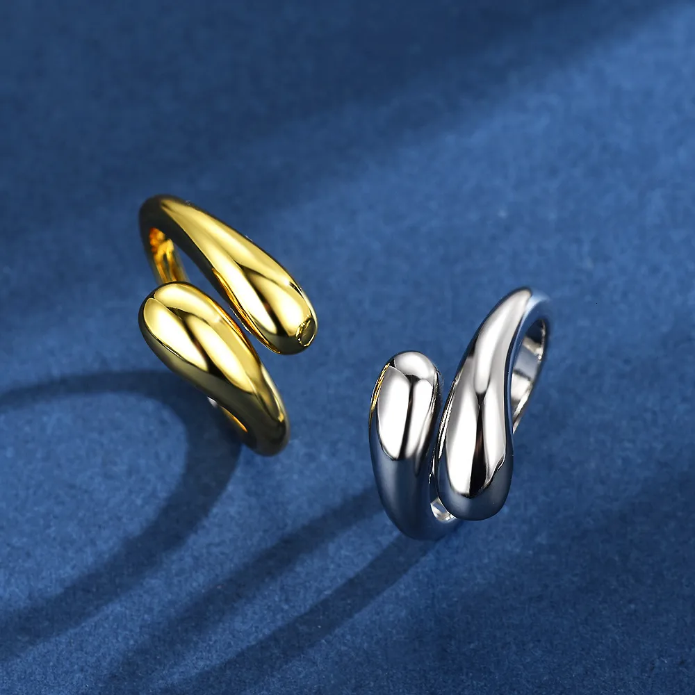 Mixed Gold Smooth Water Drop Open Ring for Children with Heart Pattern ...