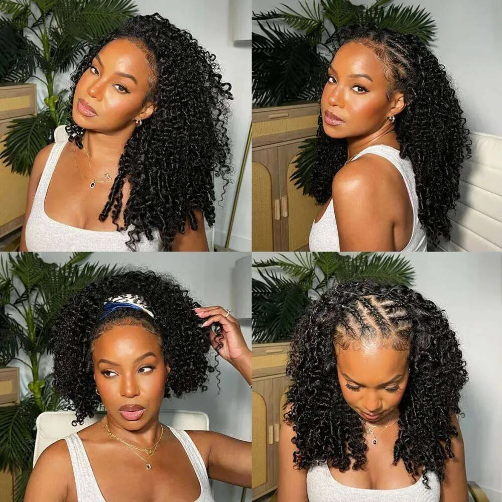 Burmese Human Hair Glueless Half Wig with Drawstring and French Lace ...