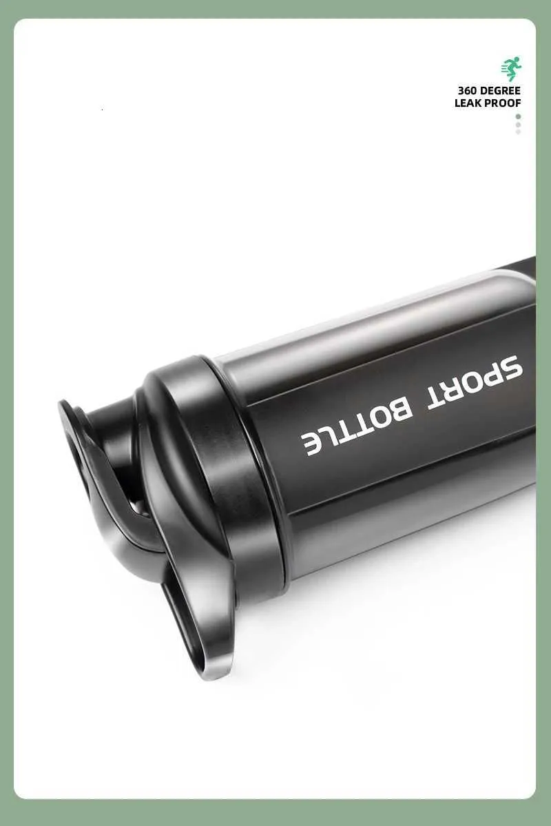 Portable Protein Powder Shaker Bottle 0.5L Leak Proof Carbon Fiber Gym ...