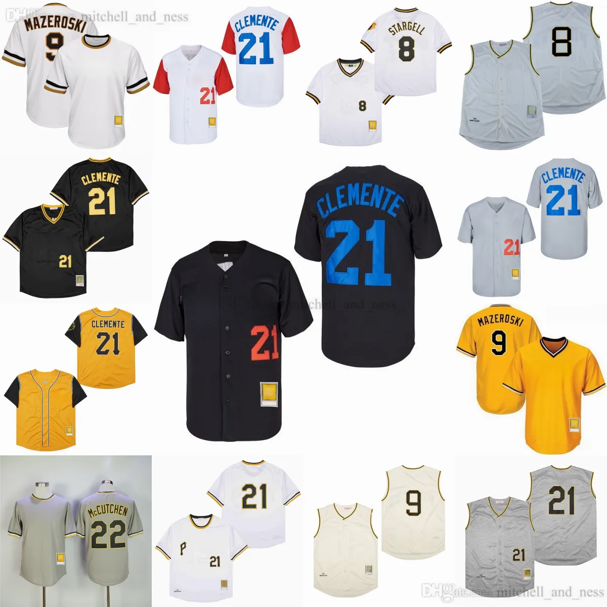 MitchellNess Movie 1962 Baseball 21 Roberto Clemente Jersey Throwback ...