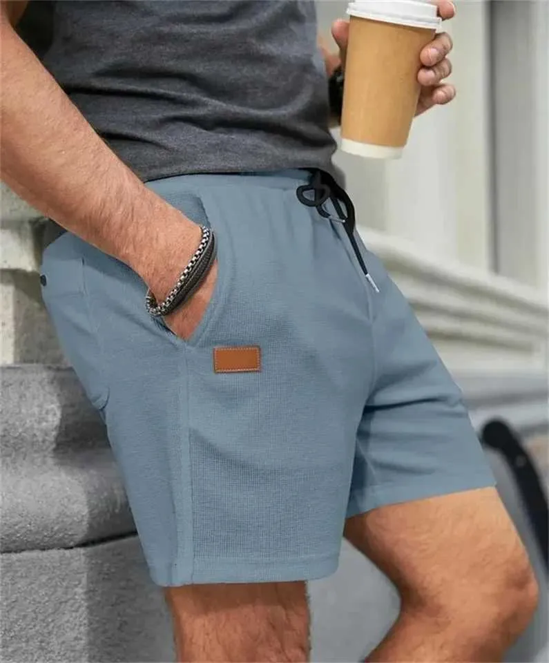 Men's Acrylic Breathable Sweatpant Shorts Capris Length Casual Summer ...