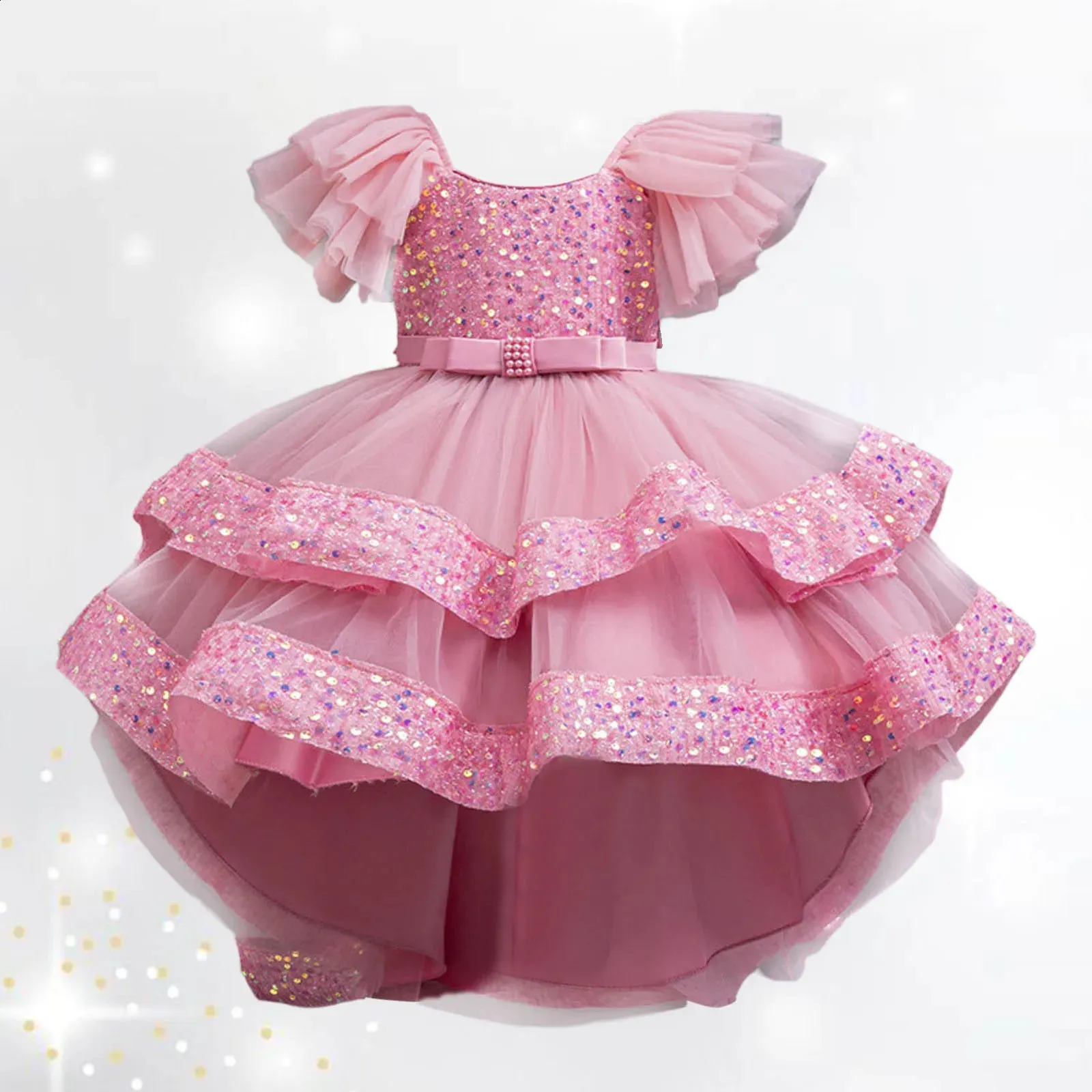 2025 Summer Sparkling Bow Baby Dress Birthday Party Girls Wedding ...