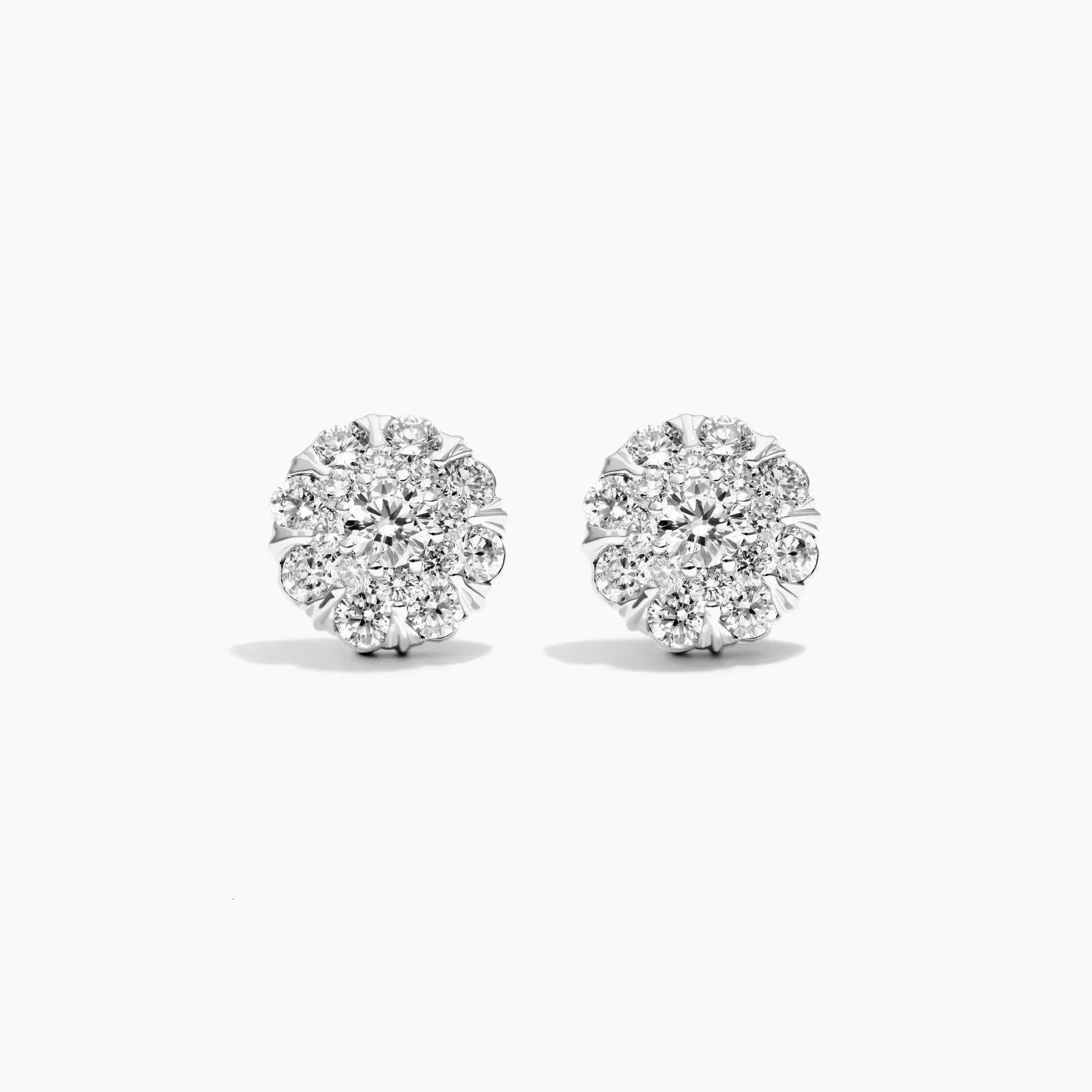 Lab Grown Diamond Stud Earrings Round Brilliant Cut Gold IGI Certified ...